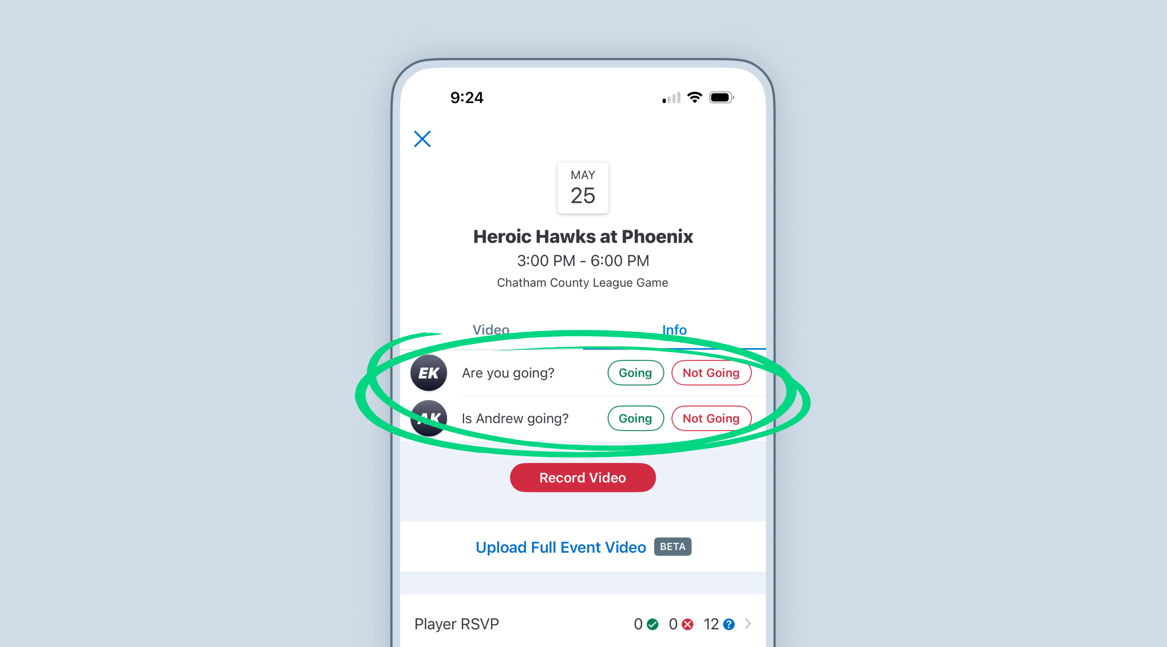 Marking Your Availability (RSVP) – GameChanger