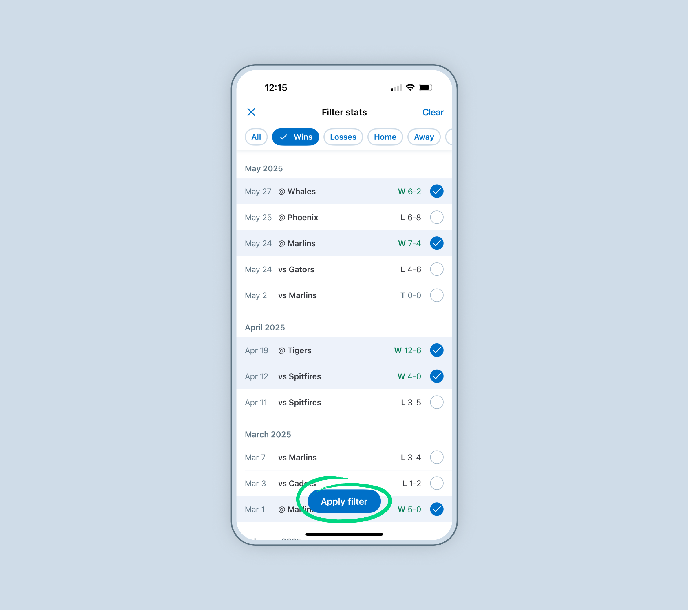 Stat Filters – GameChanger